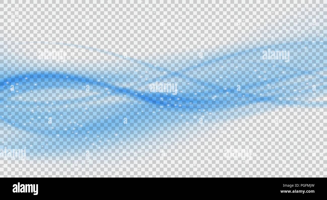 Abstract Blue Wave on transparent Background. Vector Illustration Stock ...