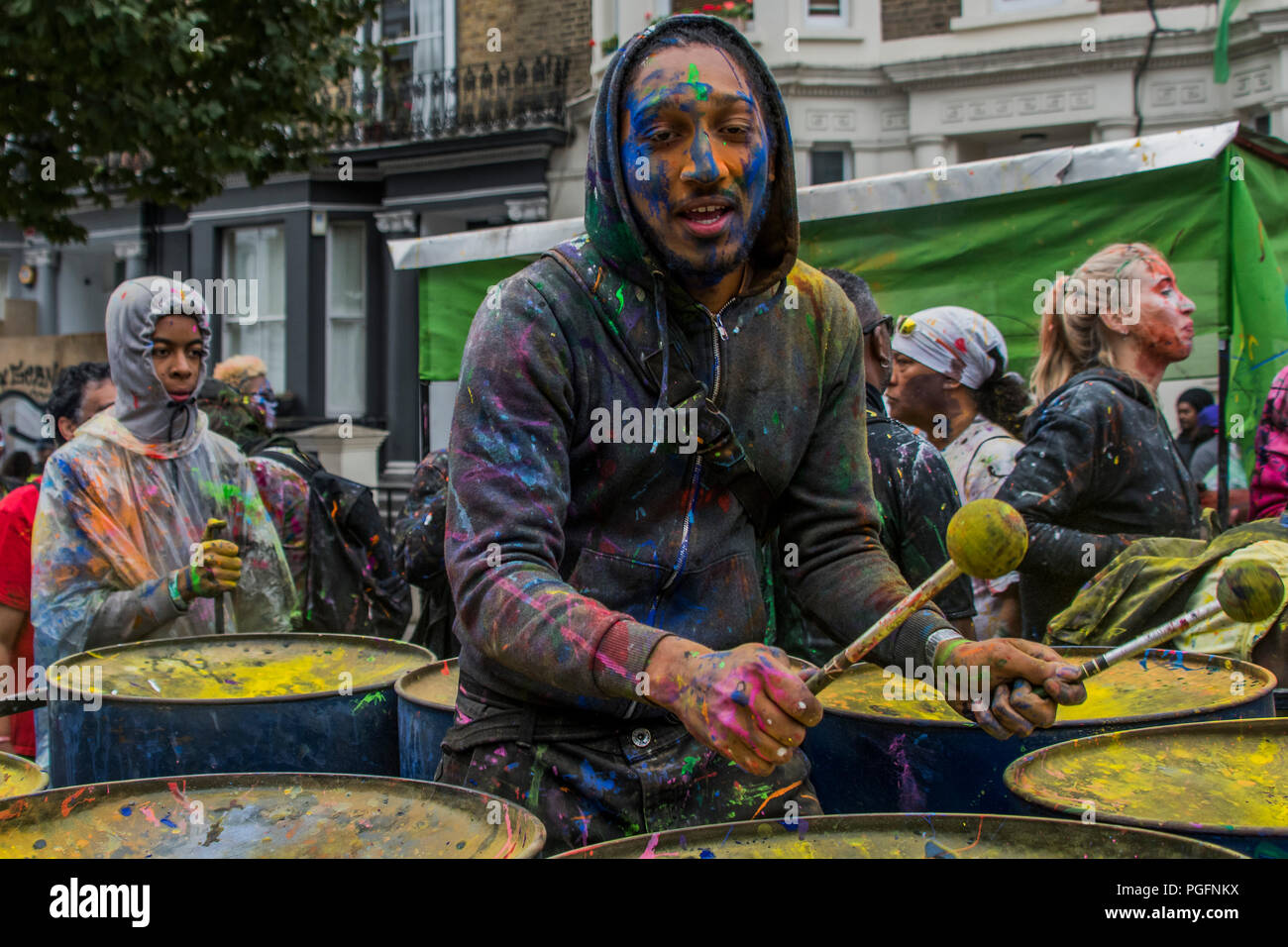 London, UK. 26th Aug, 2018. Jouvert, an early morning start involving ...