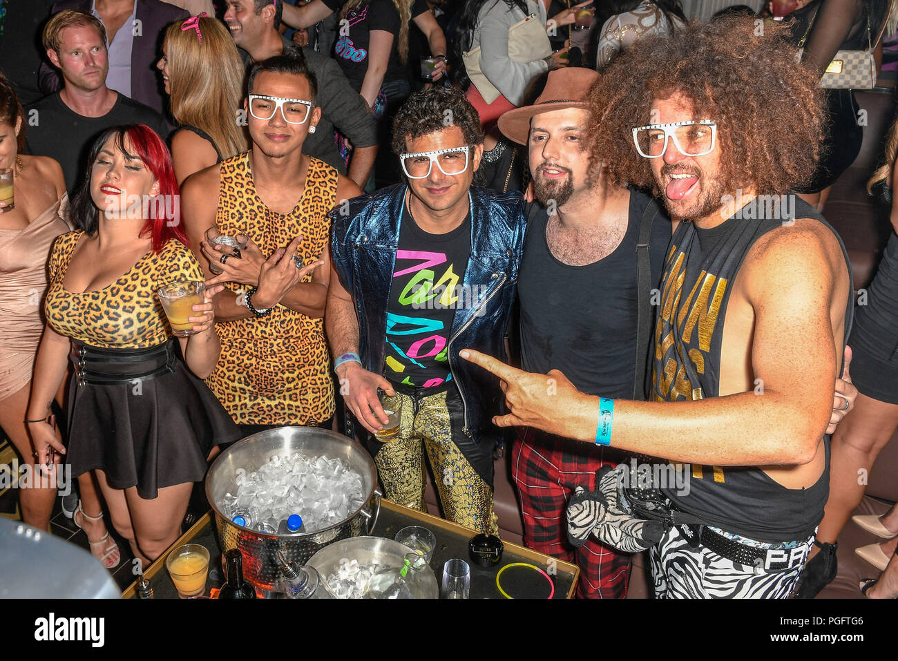 Las Vegas, USA. 25 August 2018. Redfoo And The Party Rock Crew pictured ...
