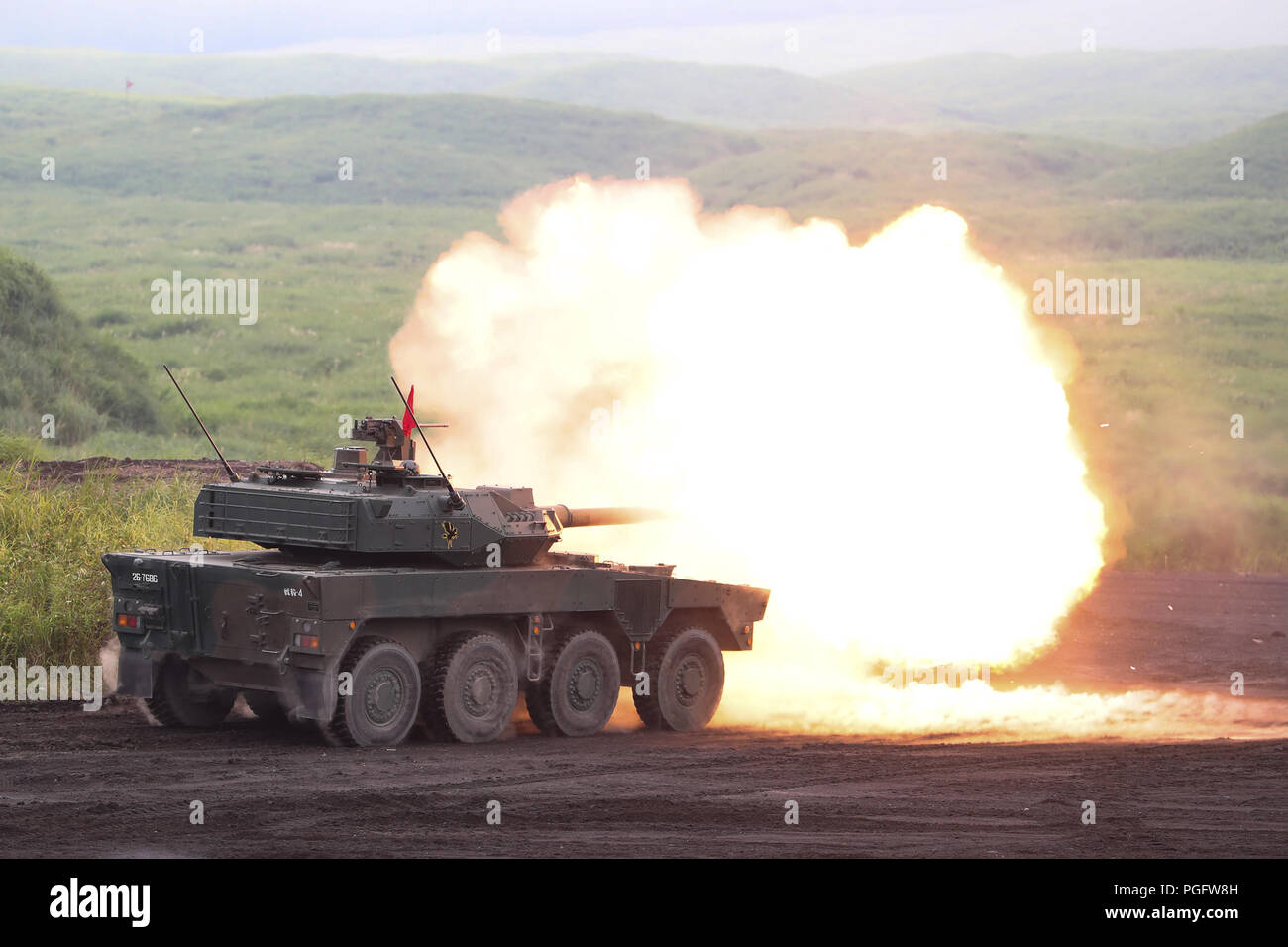 Gotemba, Japan. 26th Aug, 2018. A Type 16 maneuver combat vehicle of ...