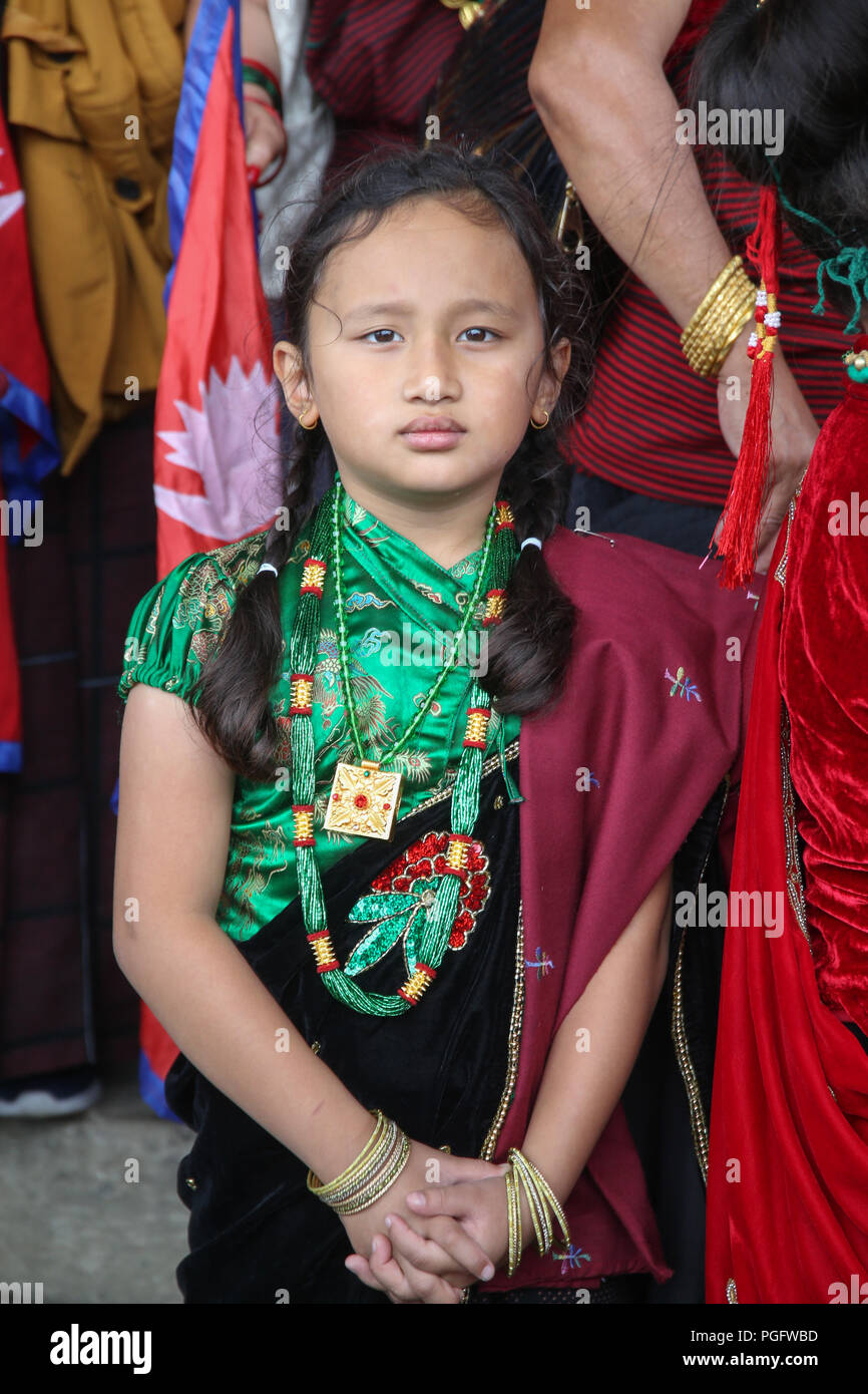 Nepali people in traditional costumes hi-res stock photography and ...
