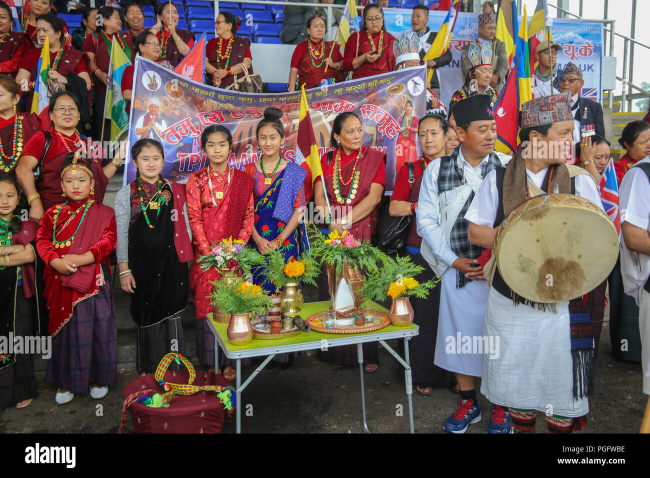 London, UK. 26 August 2018. The Nepali community descended to Kempton ...