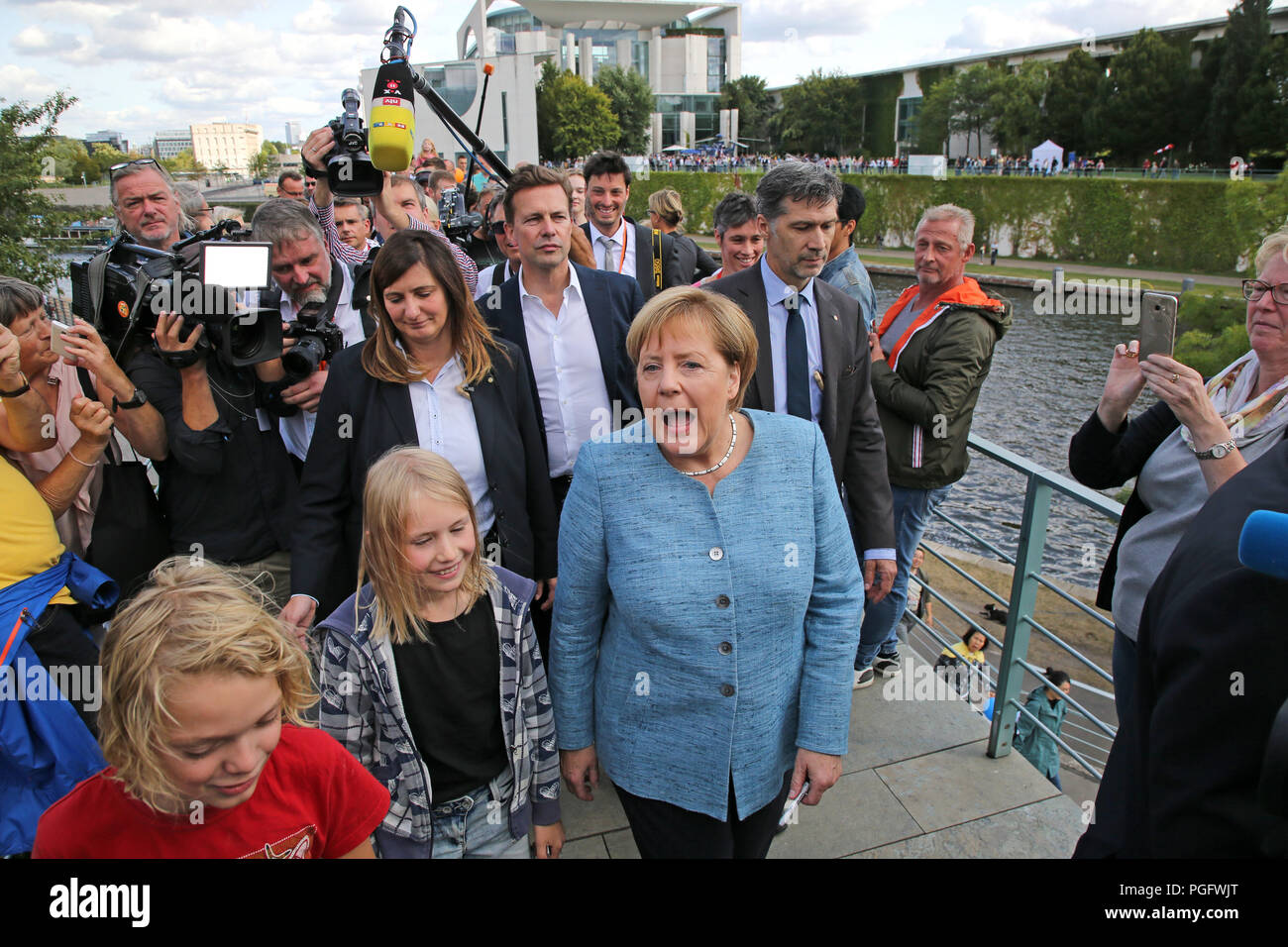 Berlin, Germany. 26th Aug, 2018. Federal Chancellor Angela Merkel (CDU ...