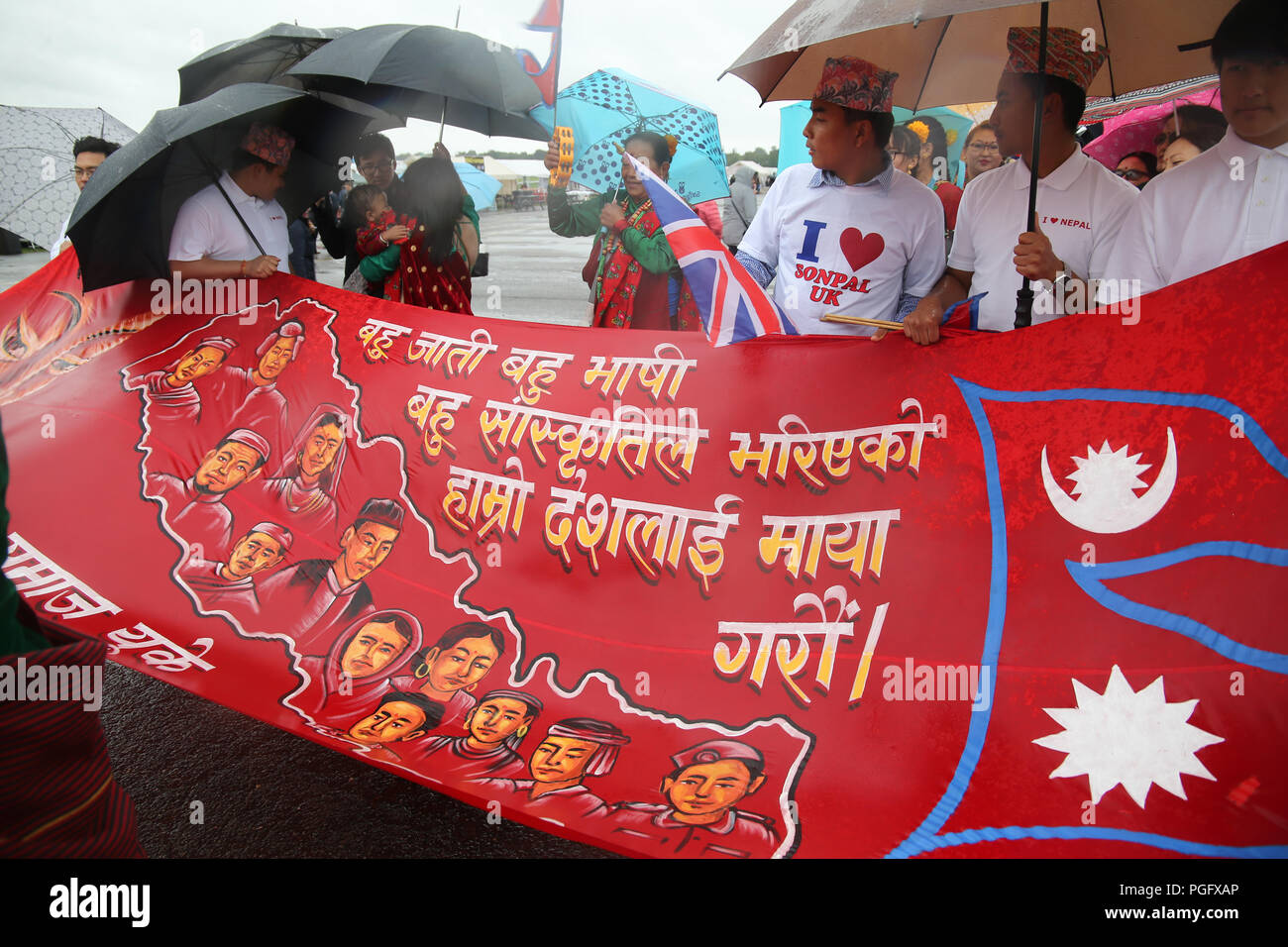 London, UK. 26 August 2018. The Nepali community descended to Kempton ...