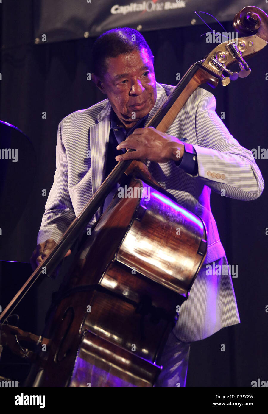 New York City, New York, USA. 24th Aug, 2018. Jazz bass player BUSTER ...