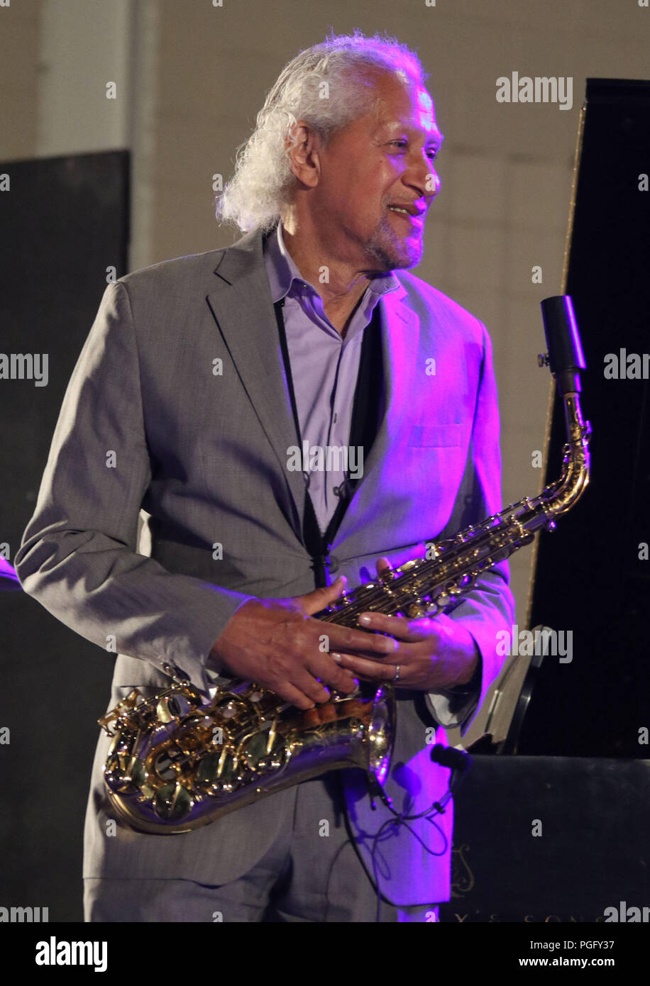 New York City, New York, USA. 24th Aug, 2018. Jazz saxophone player ...