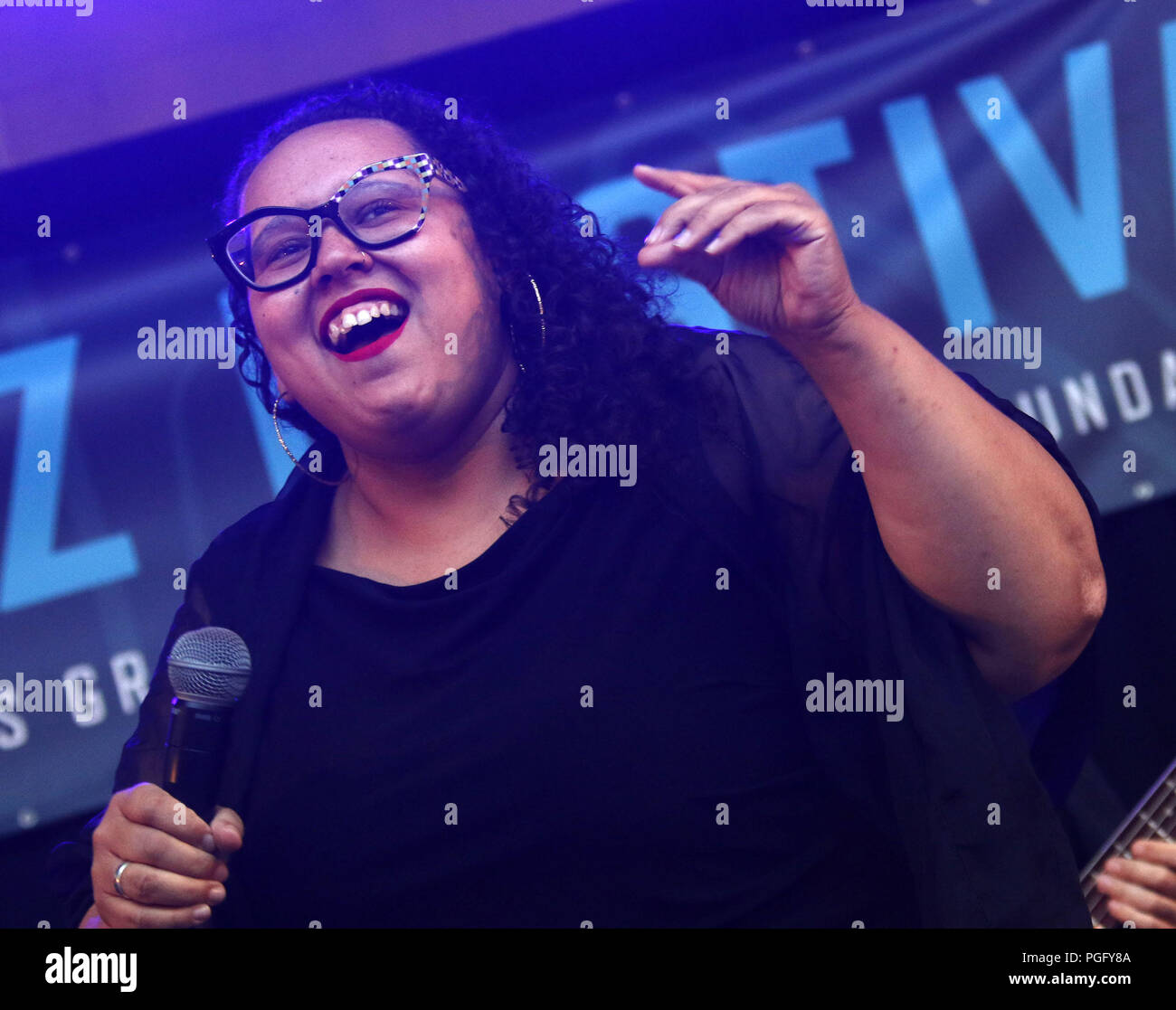 New York City, New York, USA. 24th Aug, 2018. Jazz vocalist BRIANNA ...
