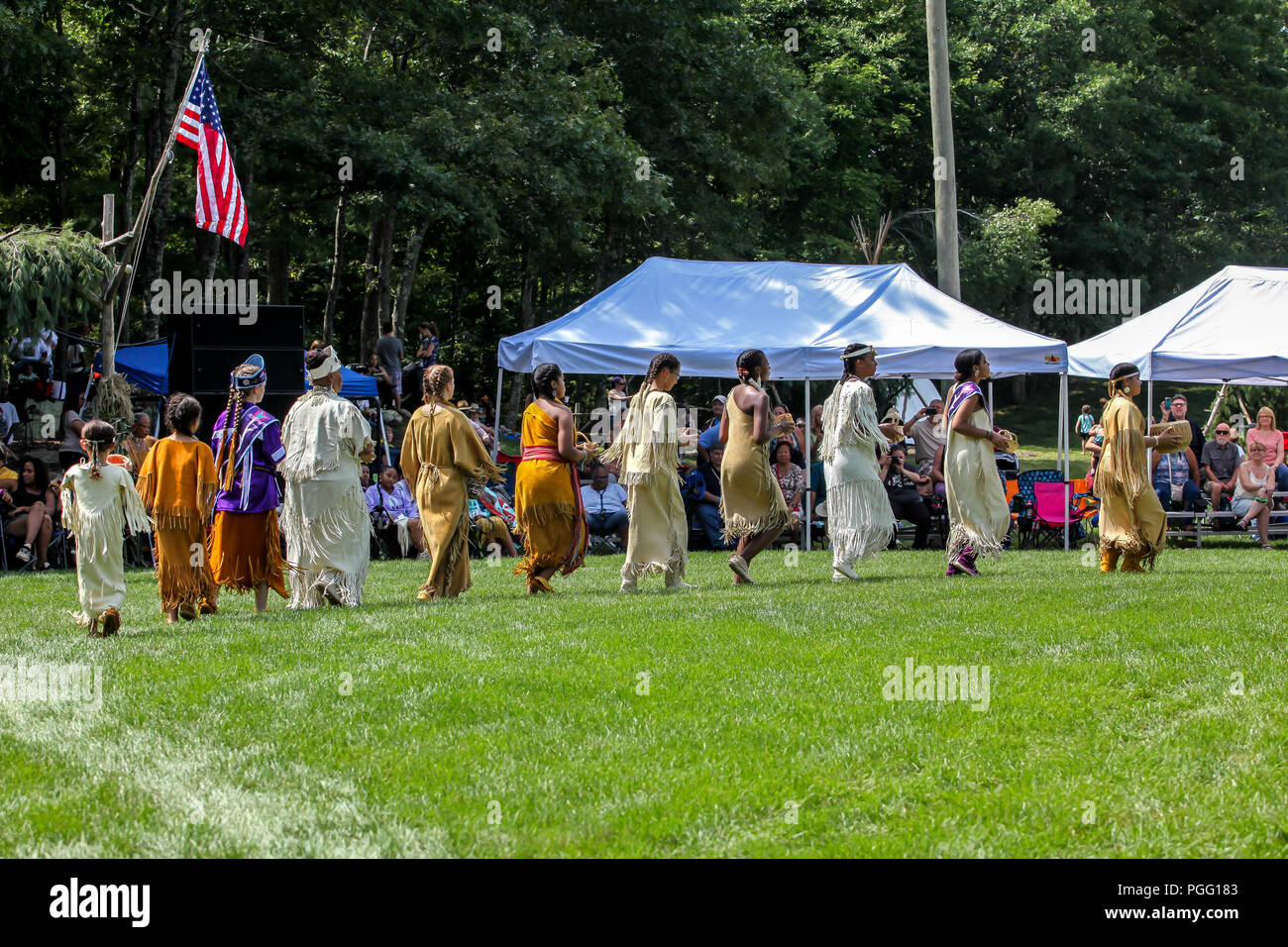 MASHANTUCKET RESERVATION, CT, USA-AUGUST 25, 2018: Schemitzun The 27th ...