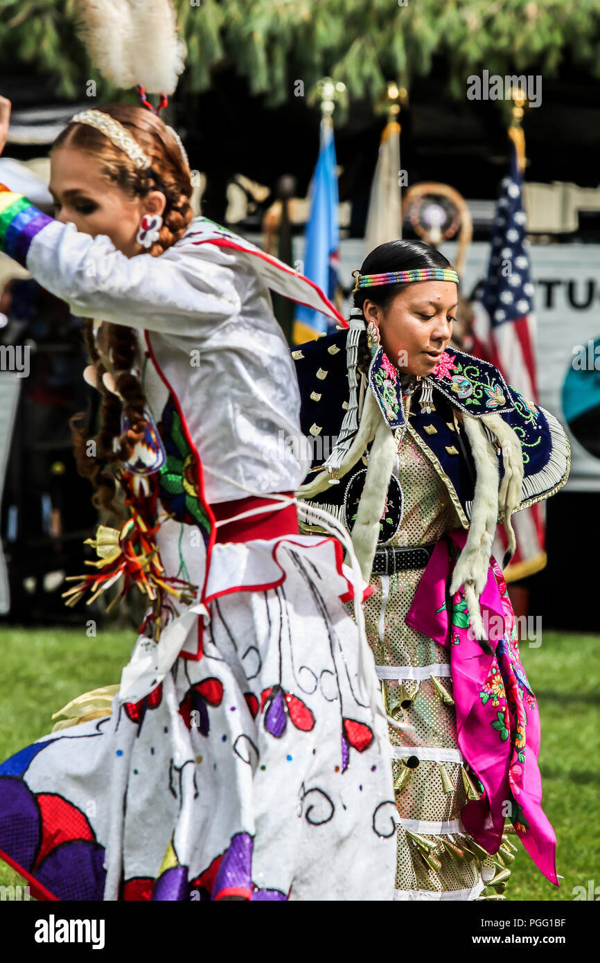 MASHANTUCKET RESERVATION, CT, USA-AUGUST 25, 2018: Schemitzun The 27th ...