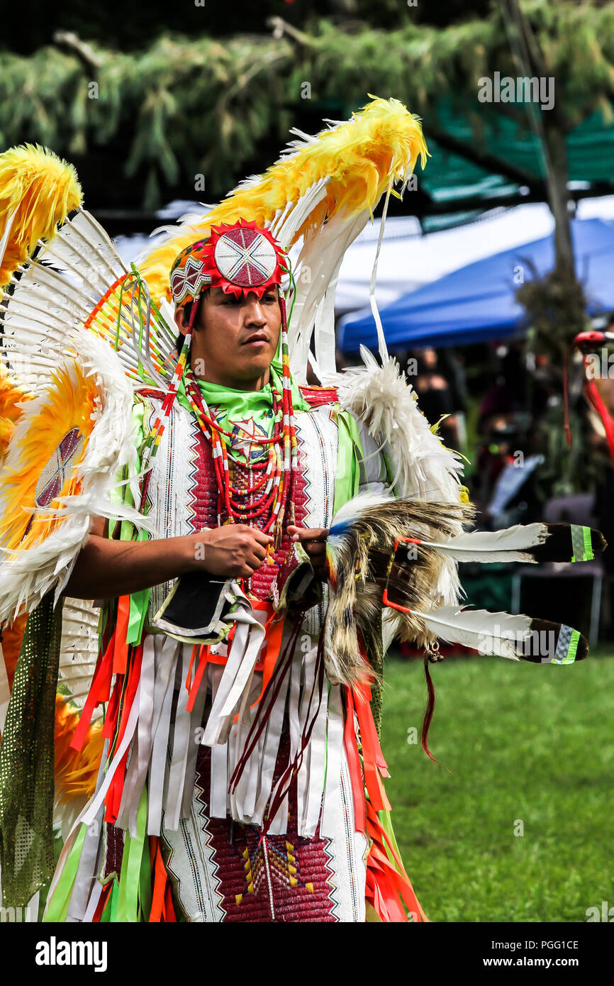 MASHANTUCKET RESERVATION, CT, USA-AUGUST 25, 2018: Schemitzun The 27th ...