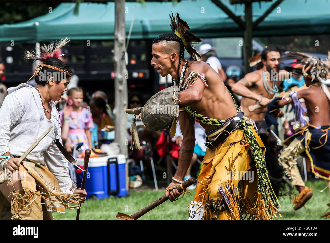 MASHANTUCKET RESERVATION, CT, USA-AUGUST 25, 2018: Schemitzun The 27th ...