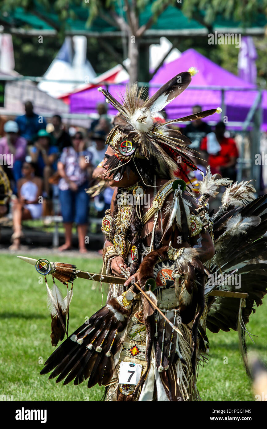 MASHANTUCKET RESERVATION, CT, USA-AUGUST 25, 2018: Schemitzun The 27th ...