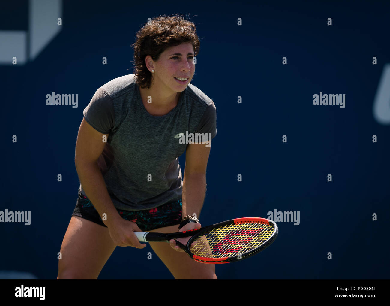 Carla Suarez Navarro of Spain practices ahead of the 2018 US Open Grand ...