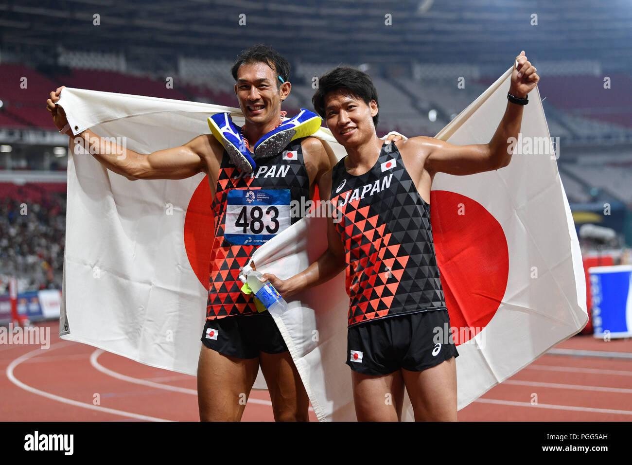 Jakarta, Indonesia. Credit: MATSUO. 26th Aug, 2018. (L-R) Keisuke Ushiro, Akihiko Nakamura (JPN ...