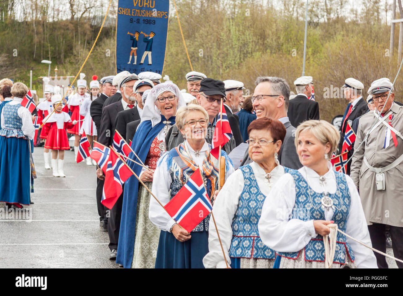 VERDAL, NORWAY - MAY 17, 2017: National day in Norway. Norwegians at ...