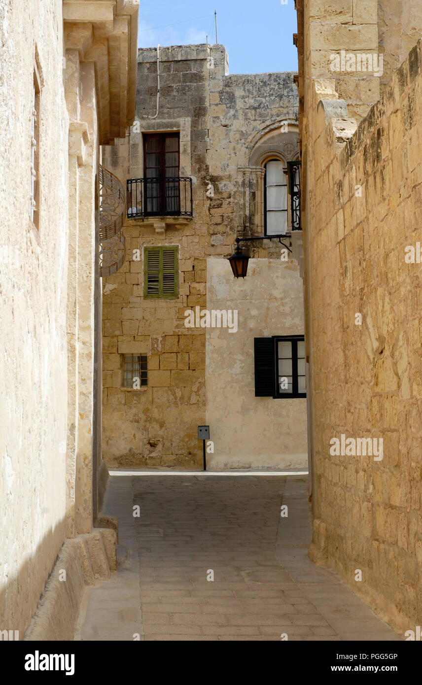 Typical view of Mdina streets,Malta Stock Photo - Alamy