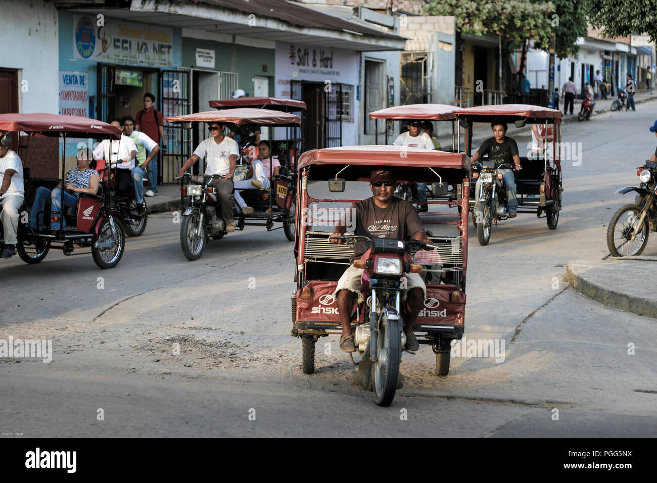 Three wheeler auto rickshaws in Tarapoto, Peru Stock Photo - Alamy