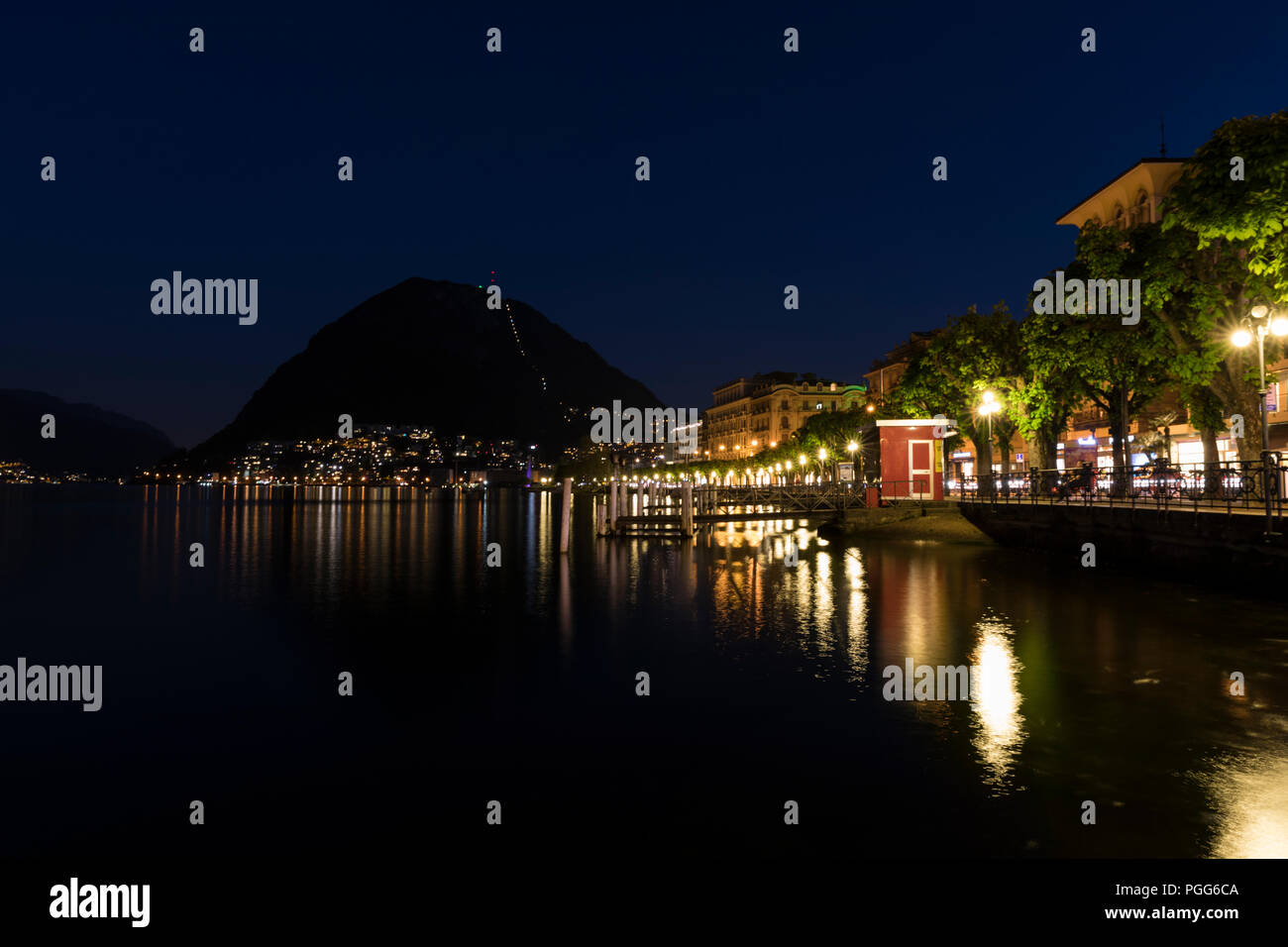 Nightlife in Lugano, Ticinio, Switzerland Stock Photo - Alamy