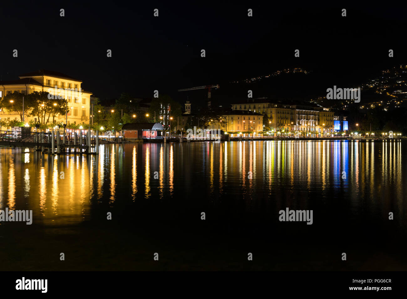 Lugano lake night scenic hi-res stock photography and images - Alamy