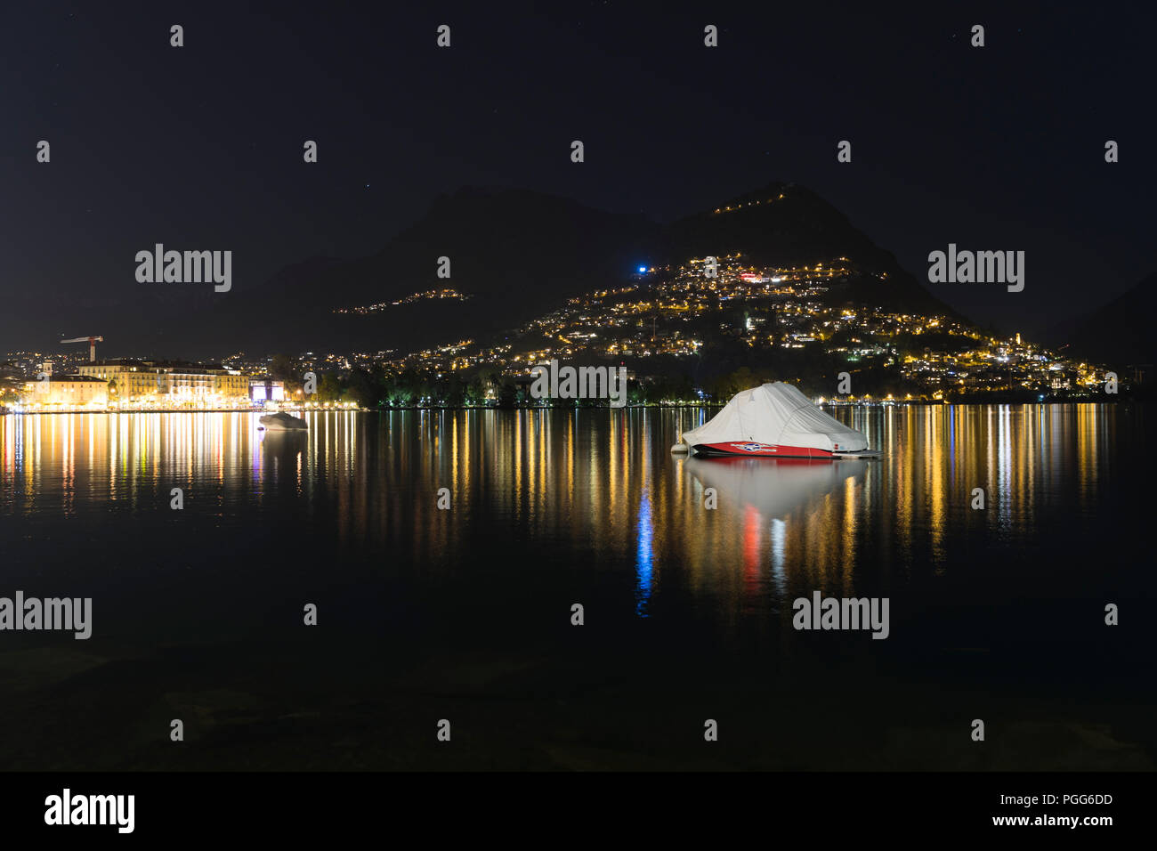 Lugano lake night scenic hi-res stock photography and images - Alamy