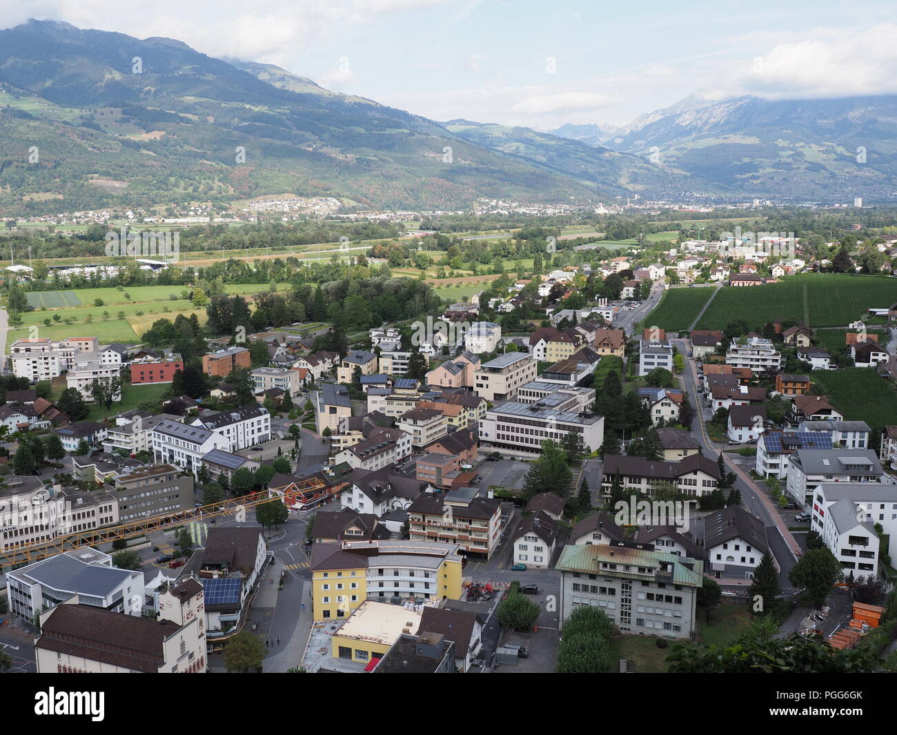 Scenic view on cityscape landscape of small european capital city of ...