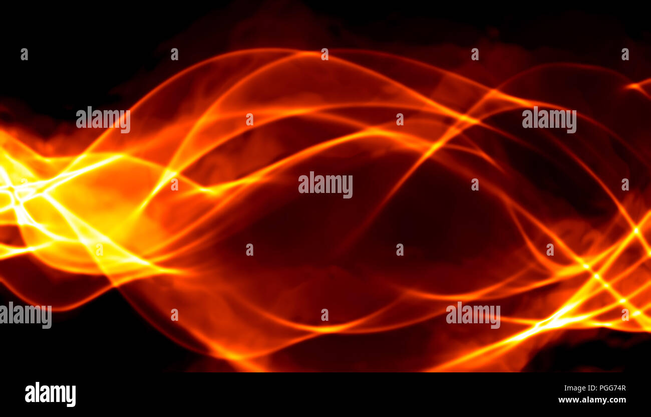 Abstract red smoke Fire over black background. Wavy elegant backdrop ...