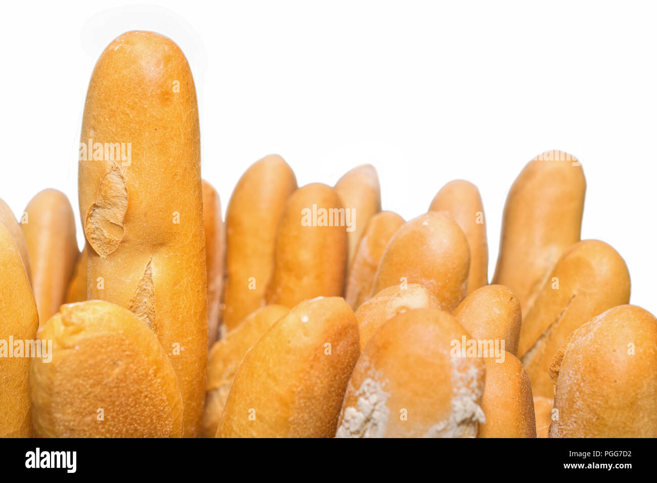 Group of baked bred on white isolated background Stock Photo - Alamy