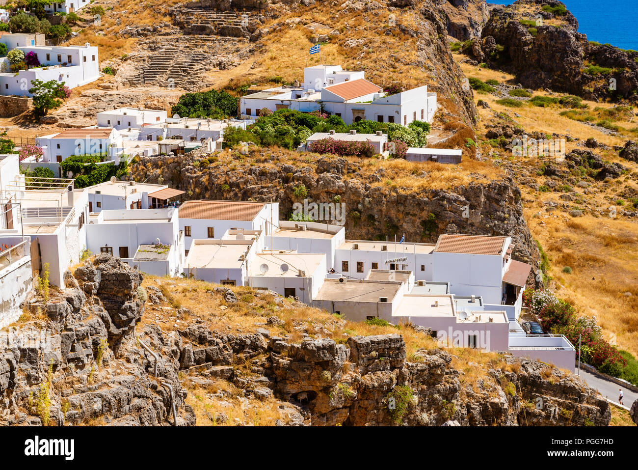 Lindos castle village hi-res stock photography and images - Alamy