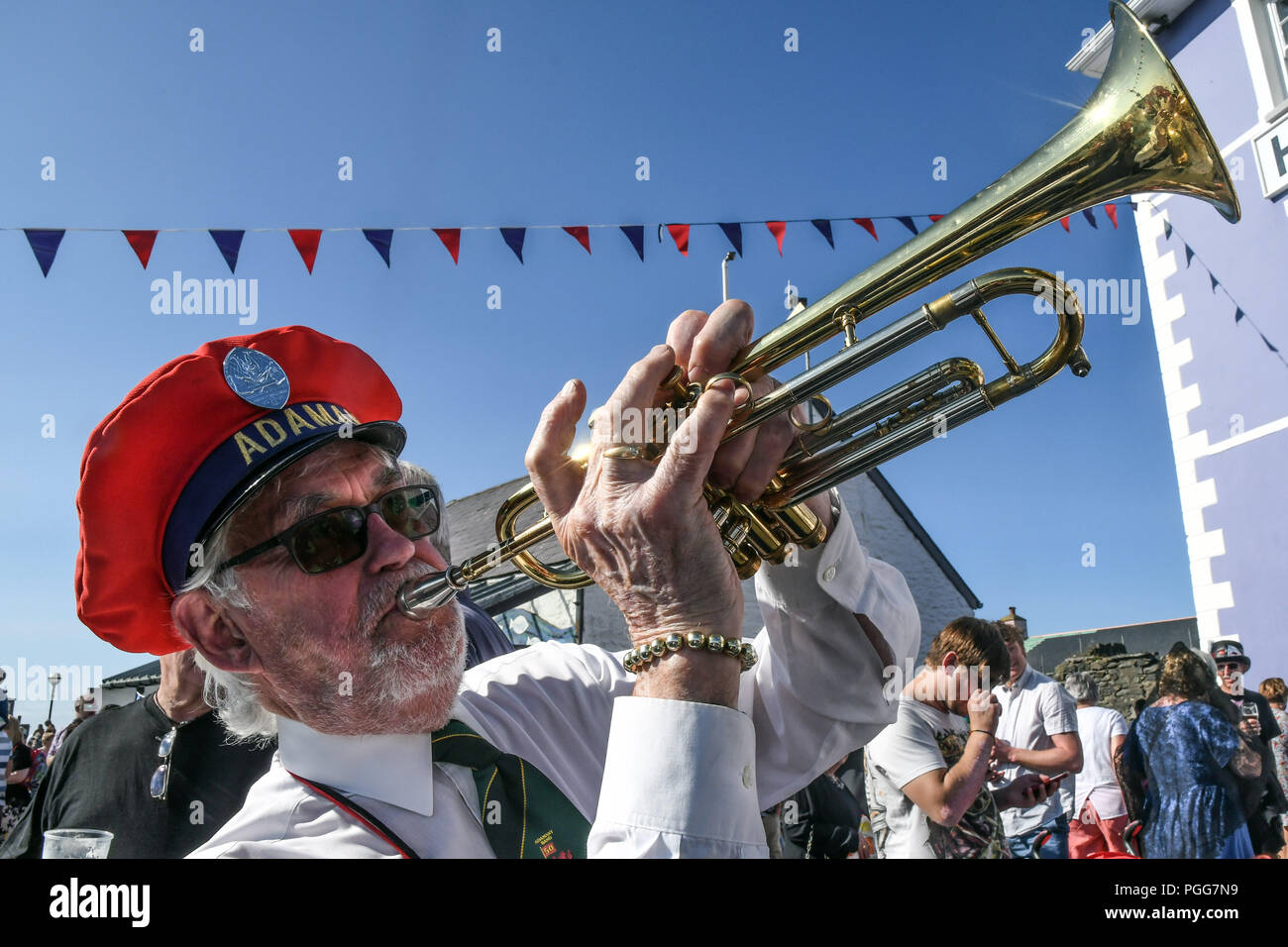 harbor Aberaeron WEST WALES UK bands and a parade led by a 20-foot fish ...