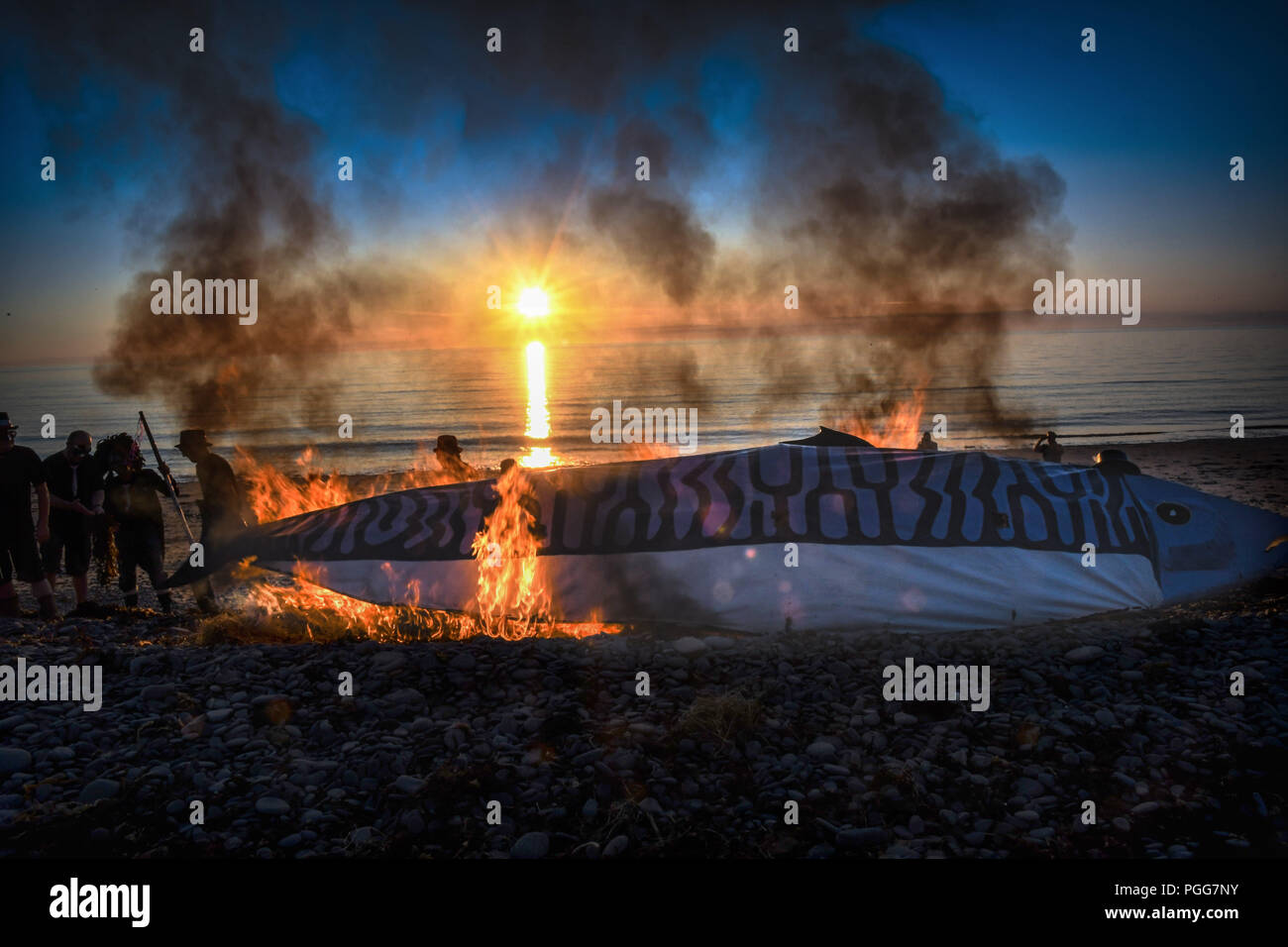 harbor Aberaeron WEST WALES UK bands and a parade led by a 20-foot fish ...