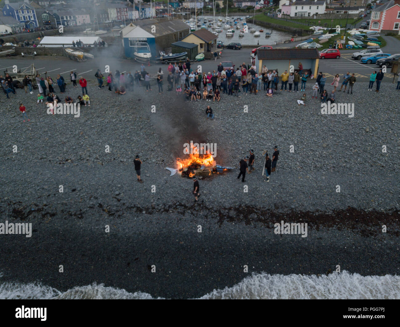 harbor Aberaeron WEST WALES UK bands and a parade led by a 20-foot fish ...