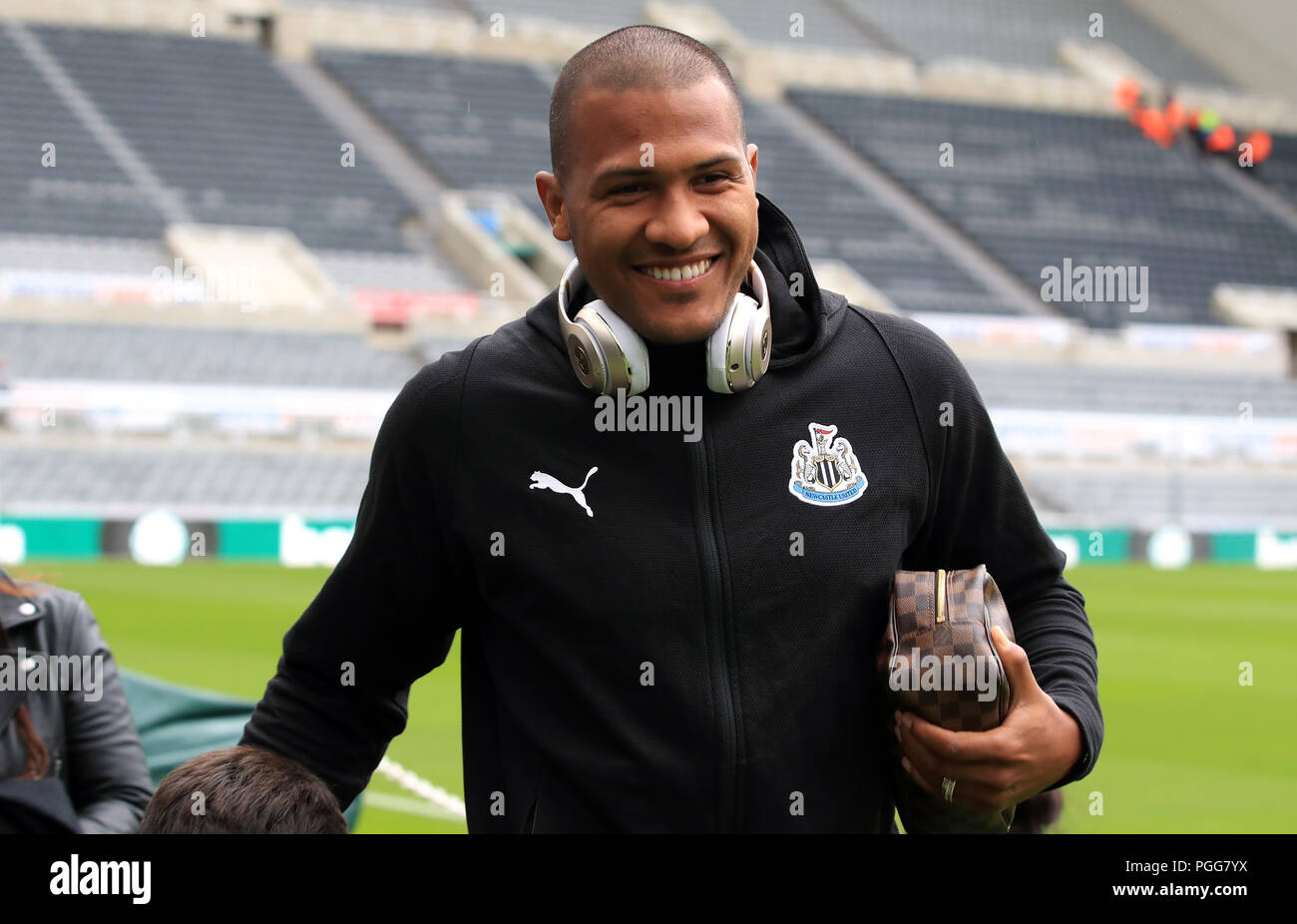 Newcastle United's Salomon Rondon arrives at the ground before the ...