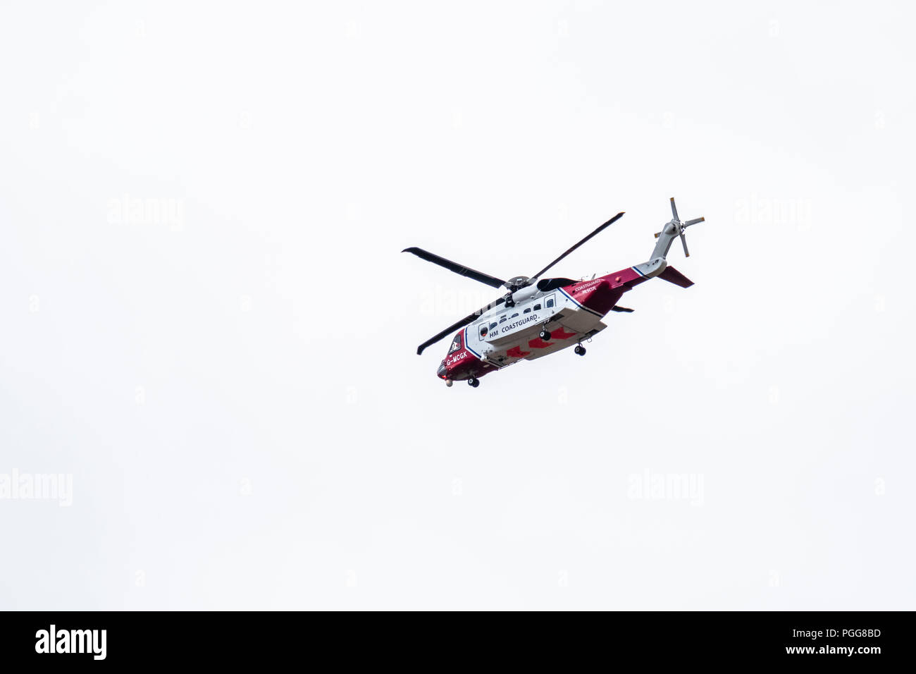 OGWEN GLEN / WALES - APRIL 29 2018 : British HM Coastguard helicopter ...