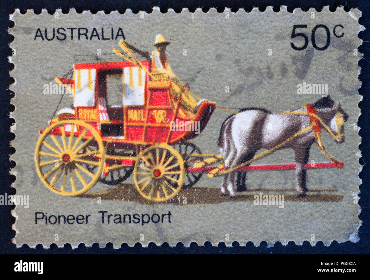 AUSTRALIA - CIRCA 1972: A stamp printed in Australia shows Coach ...