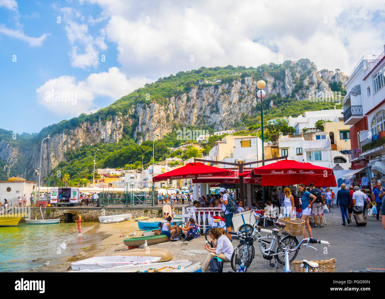Marina Grande, boats in the harbour, Capri, Isle of Capri, Amalfi ...