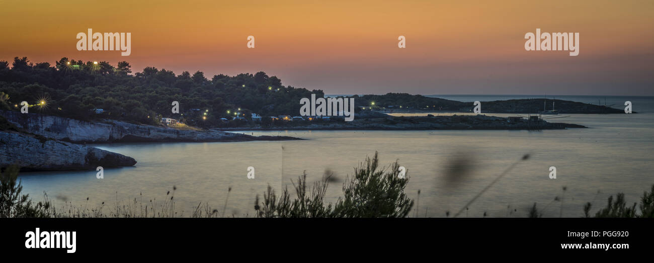 Scenery at sunset from the beaches of Vieste, in Italy Stock Photo - Alamy