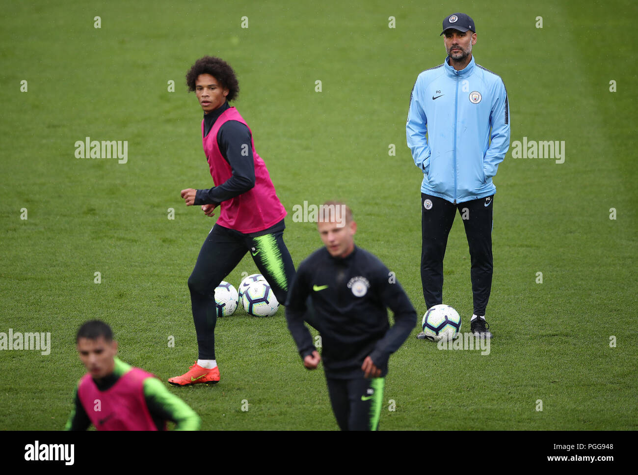 Manchester city pep guardiola training hi-res stock photography and ...