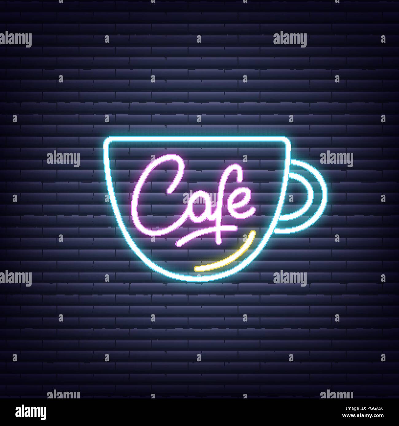 Cafe. Cafe neon sign. Neon glowing signboard banner design Stock Vector ...