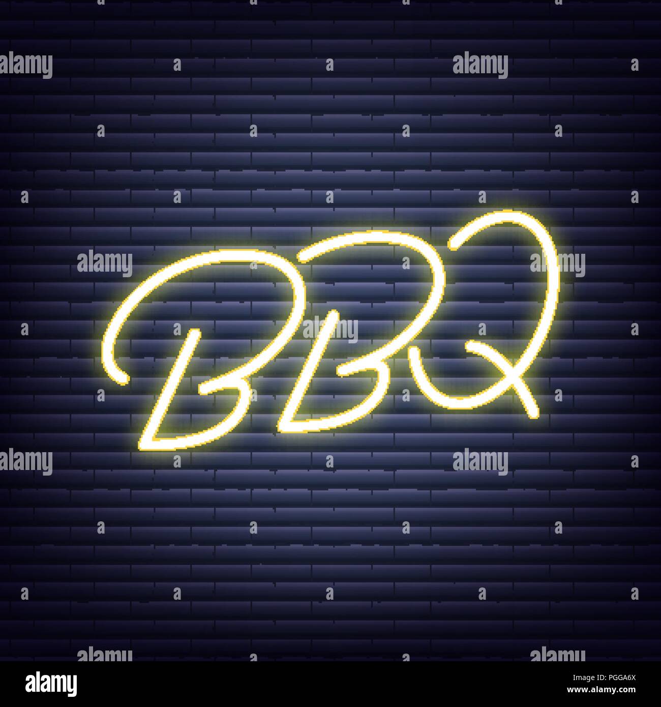 BBQ. Barbeque neon sign. Neon glowing signboard banner design Stock ...