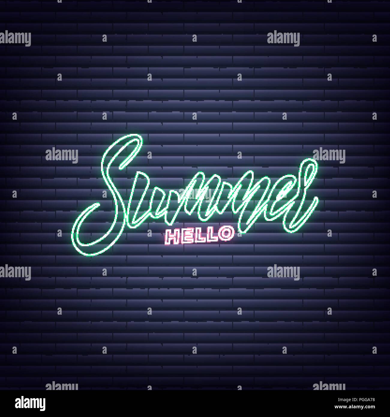 Summer neon banner. Glowing sign of Summer lettering Stock Vector Image ...