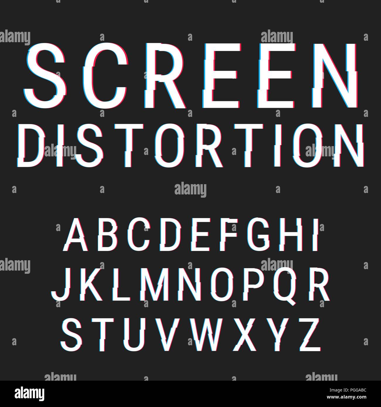 Glitch distortion typeface Stock Vector Image & Art - Alamy