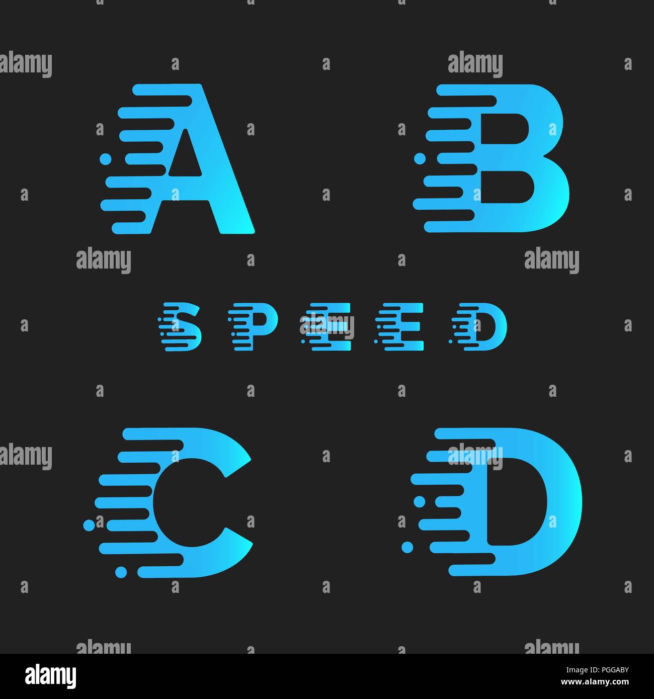 Font with motion effect Stock Vector Image & Art - Alamy