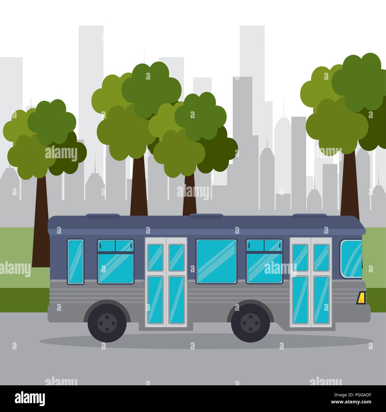 Trees at bus stop Stock Vector Images - Alamy