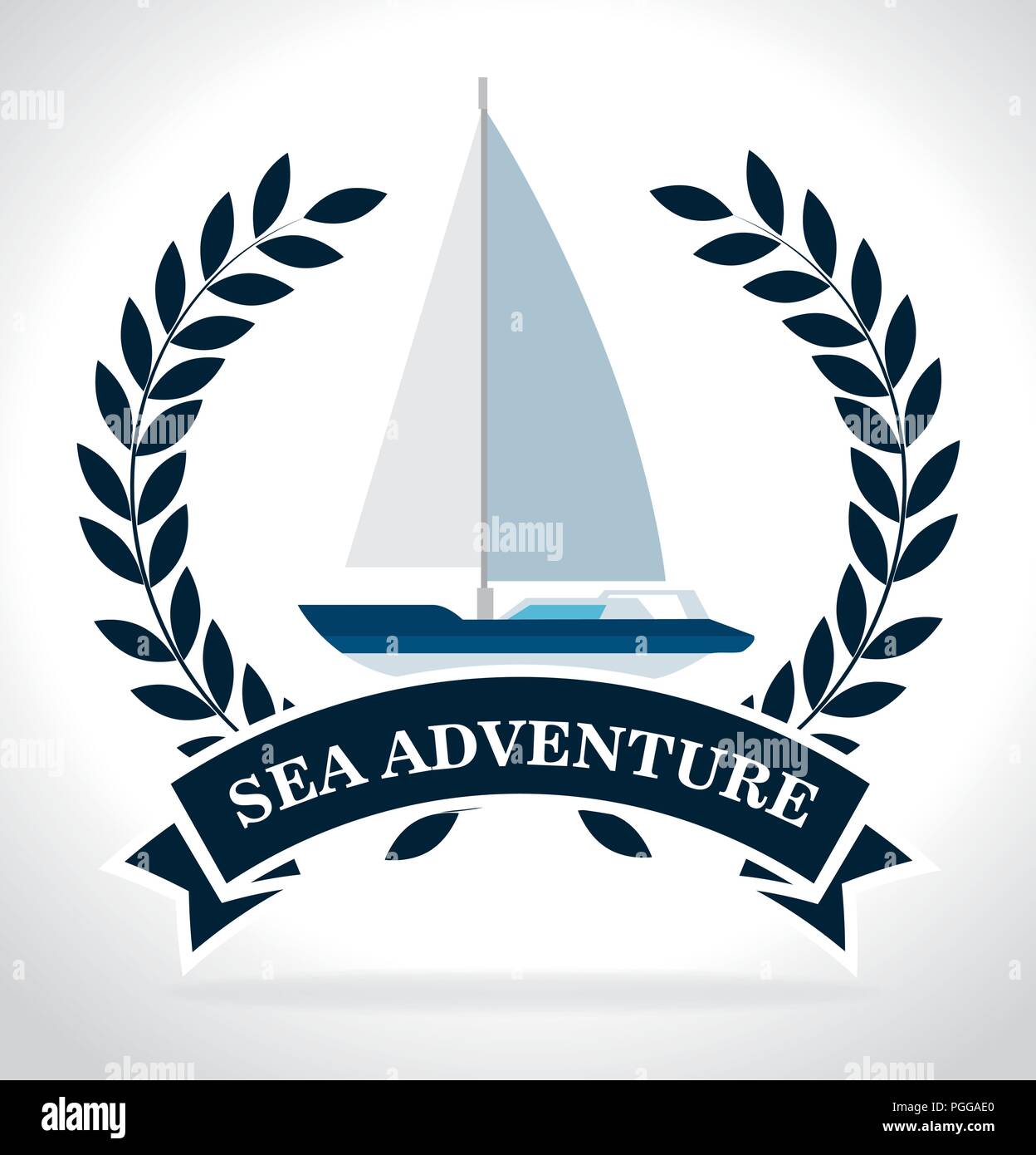 sea adventure sailign boat label design Stock Vector Image & Art - Alamy