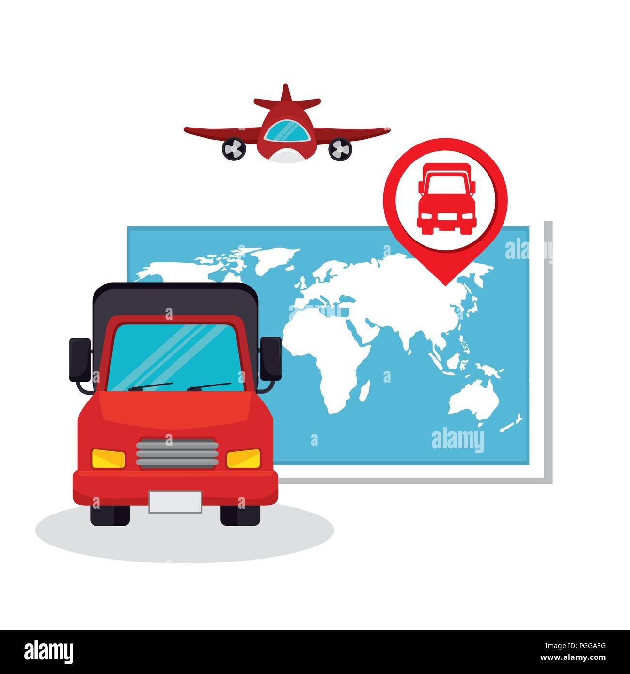 collection transport concept map truck plane Stock Vector Image & Art ...