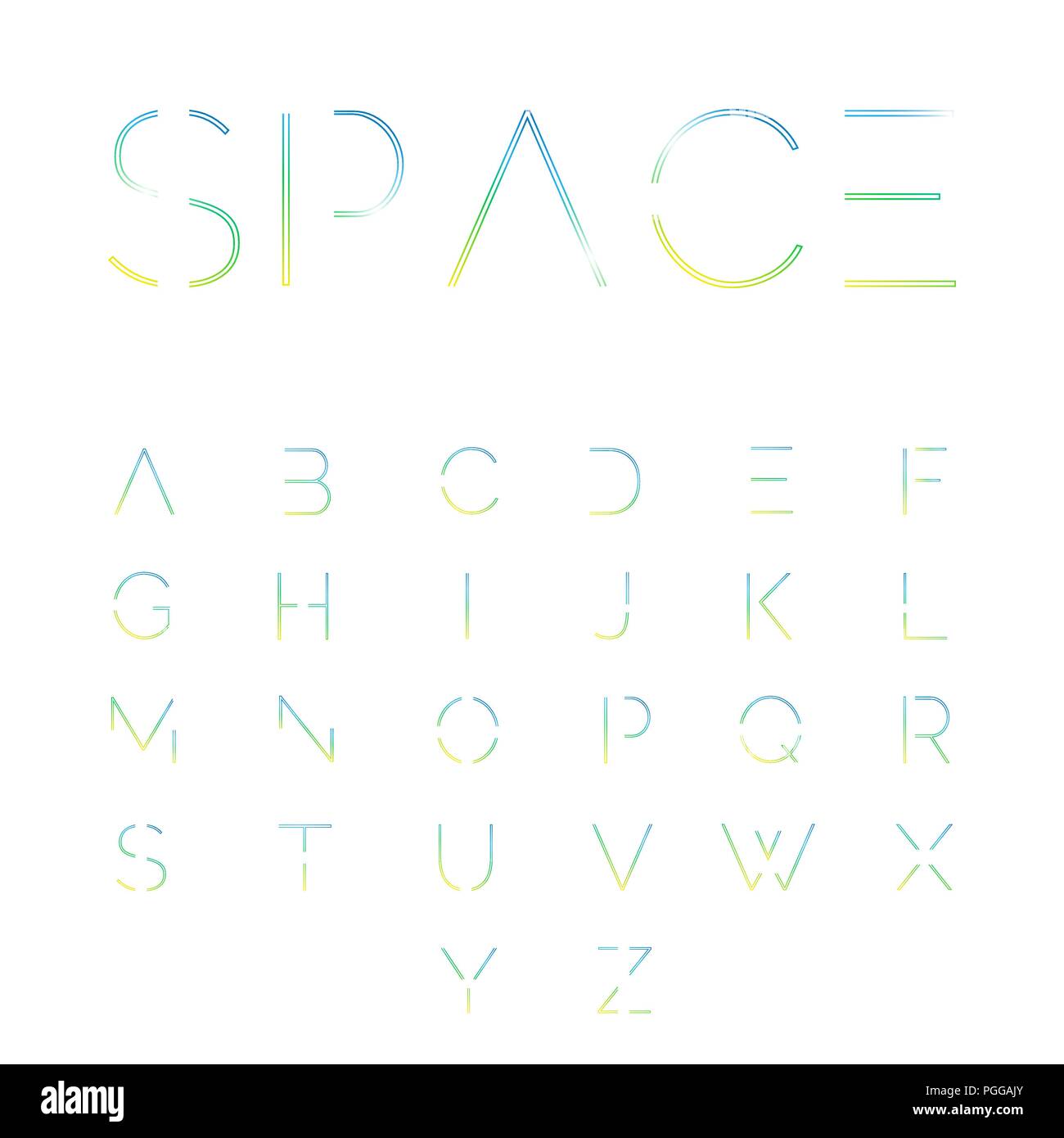 Font with modern minimal design Stock Vector Image & Art - Alamy