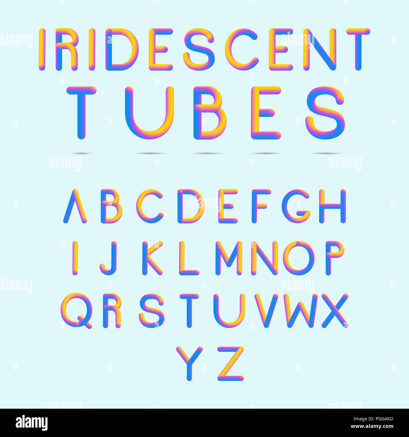 Shiny letters. Stylized colorful alphabet with vibrant colors Stock ...