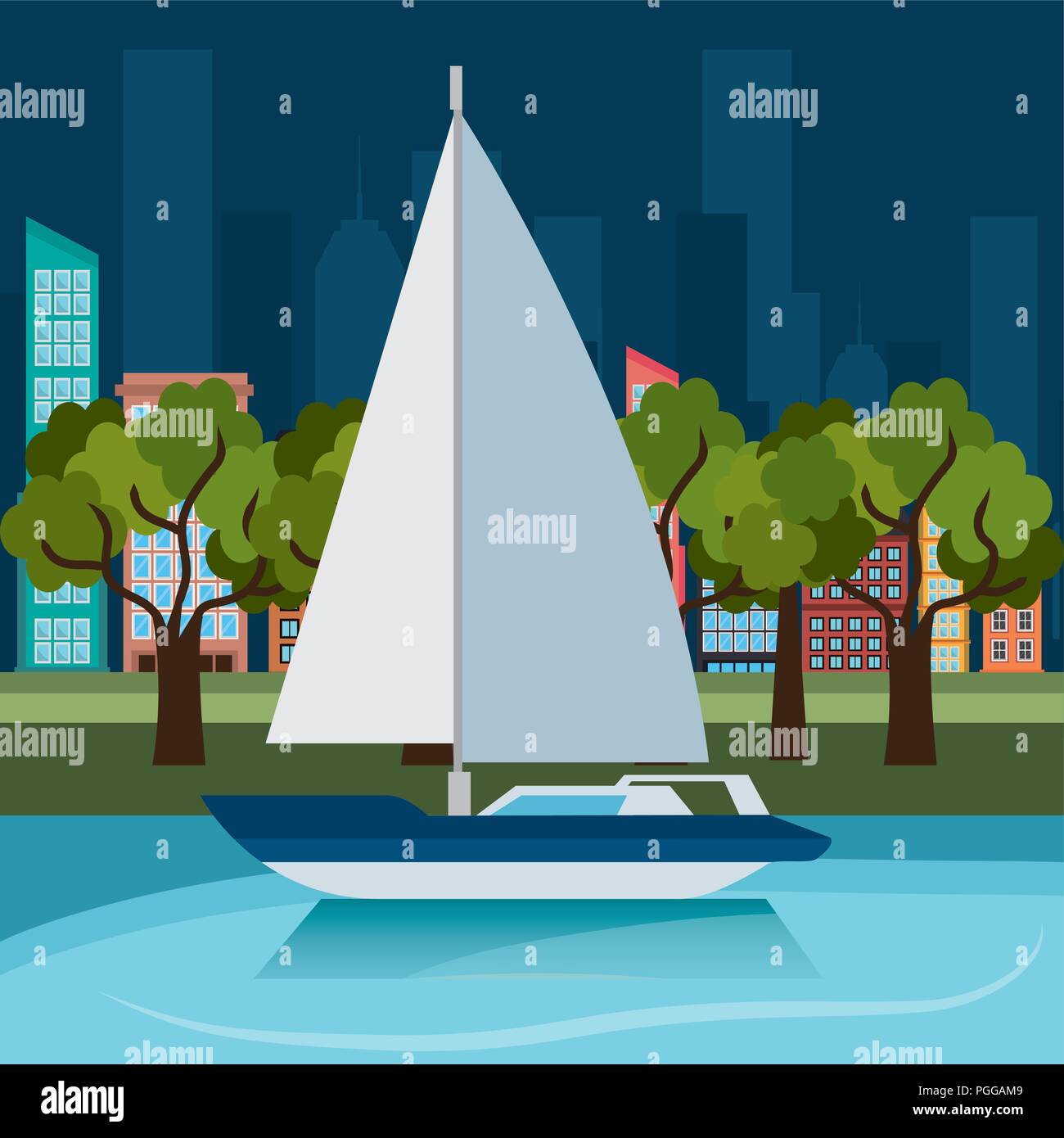 sea adventure sailign boat label design Stock Vector Image & Art - Alamy