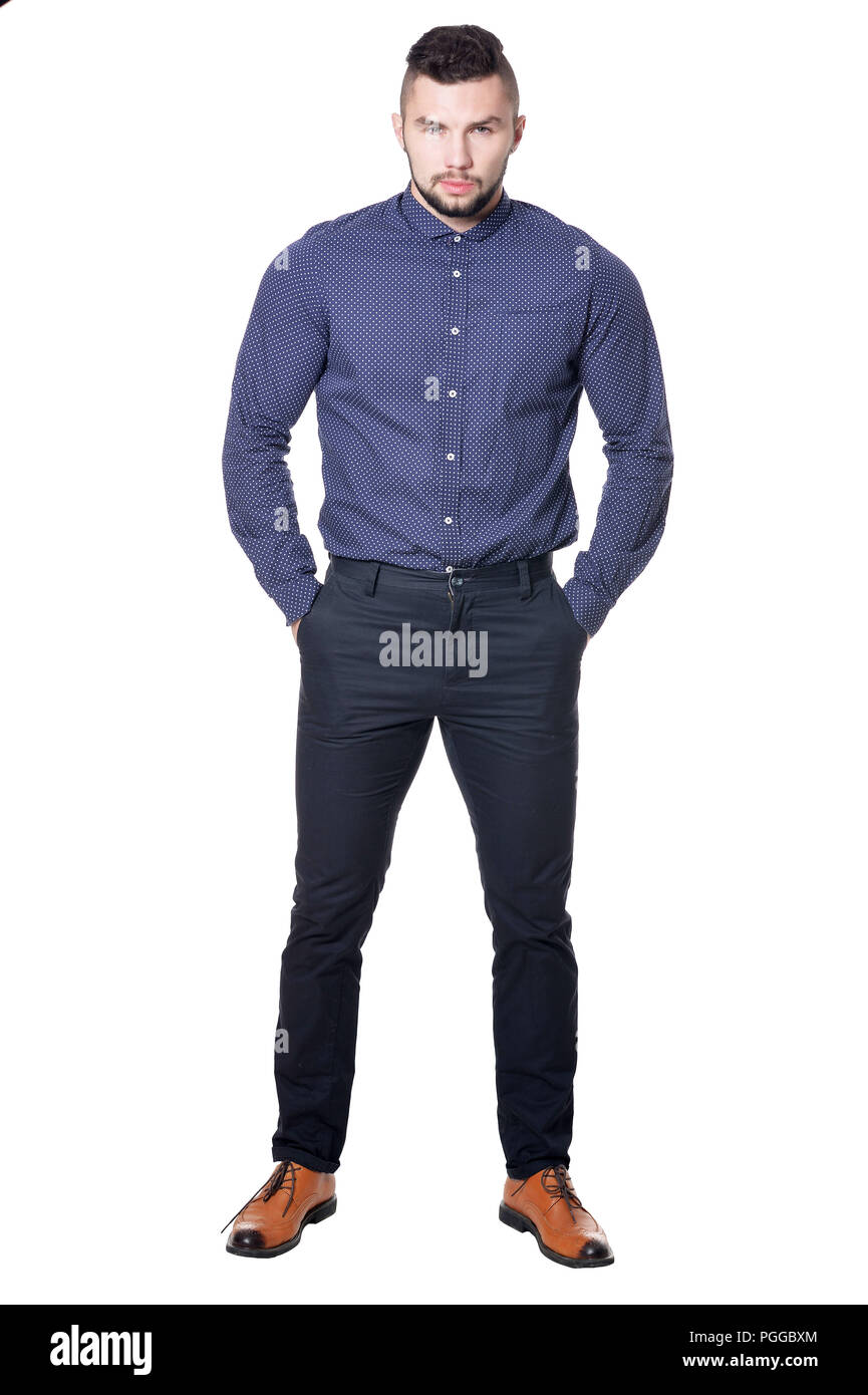 Portrait of a confident young man isolated Stock Photo - Alamy