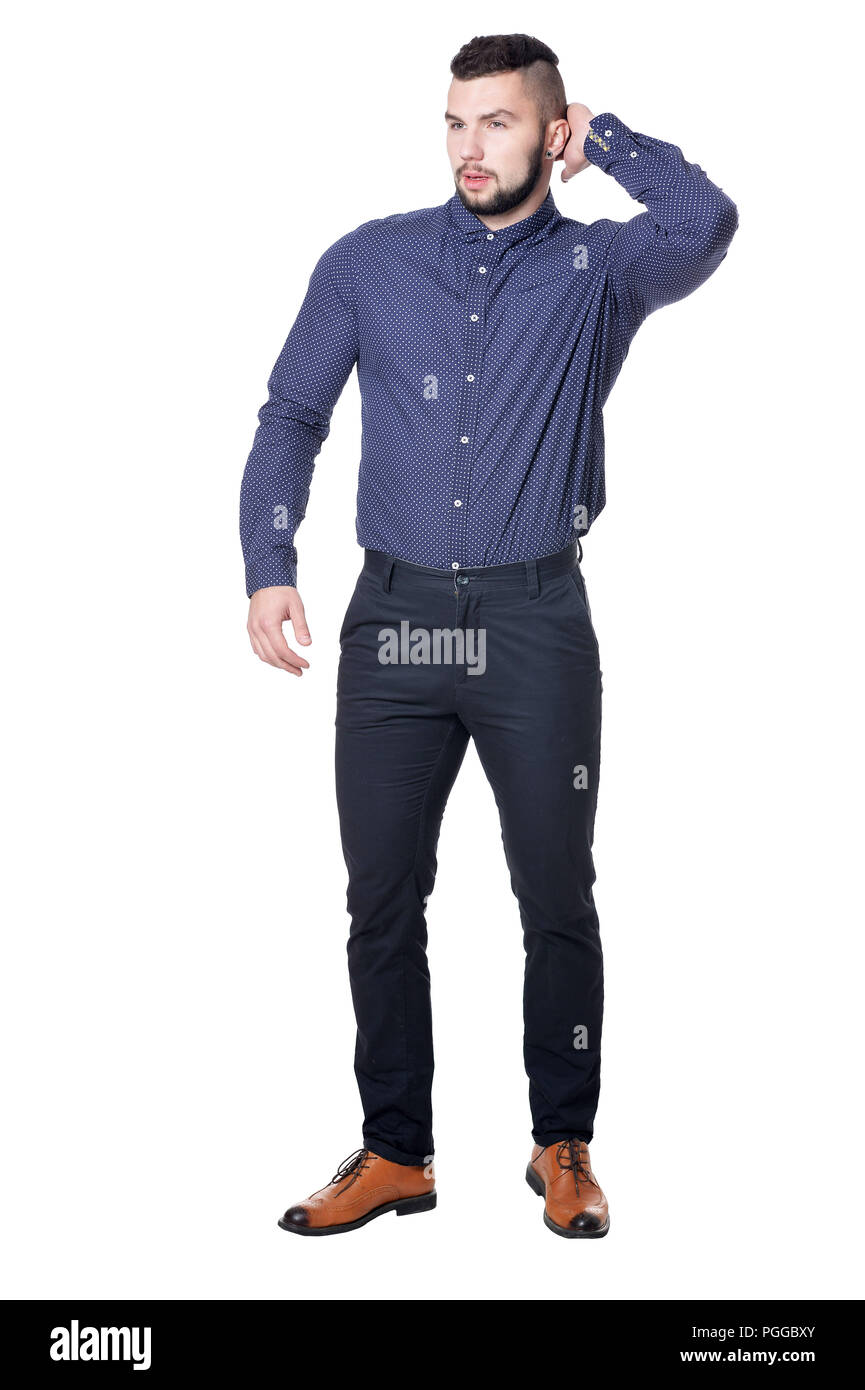 Portrait of a confident young man isolated Stock Photo - Alamy